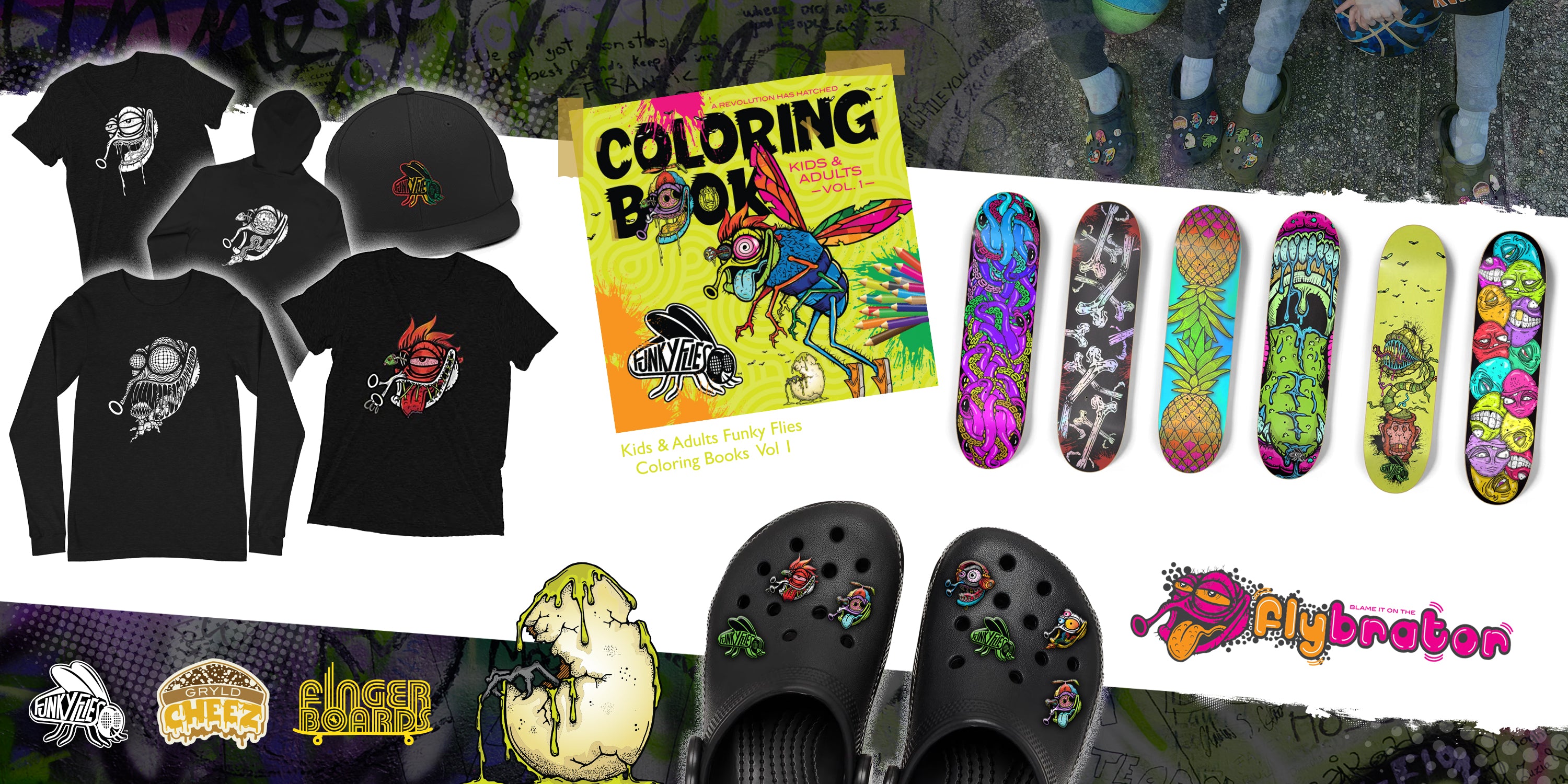 Funky Flies Merchandise Store | T-Shirts, Skateboards & Clothing