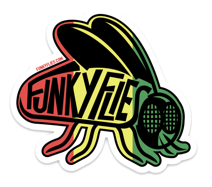 Rasta Funky Flies Sticker 4 Pack